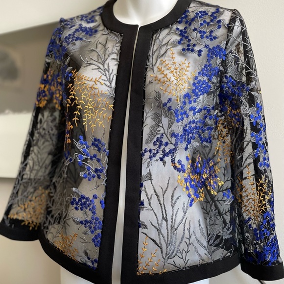 Kasper | Sweaters | Kasper Vintage Sheer Floral Meah Cardigan Sweater ...